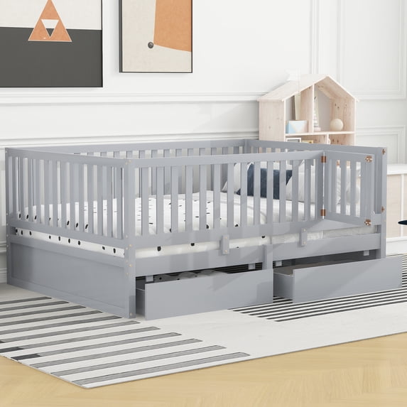 Gray Daybed | Safety-First Design | Split into Floor & Day Use ...