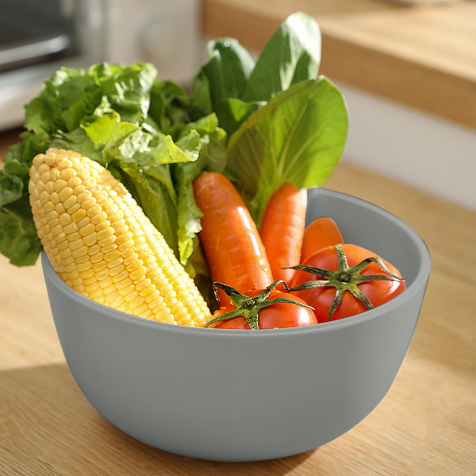 Gray Deep Plastic Kitchen Organizer Basket 9.06x9.06x4.06 Inches Food ...