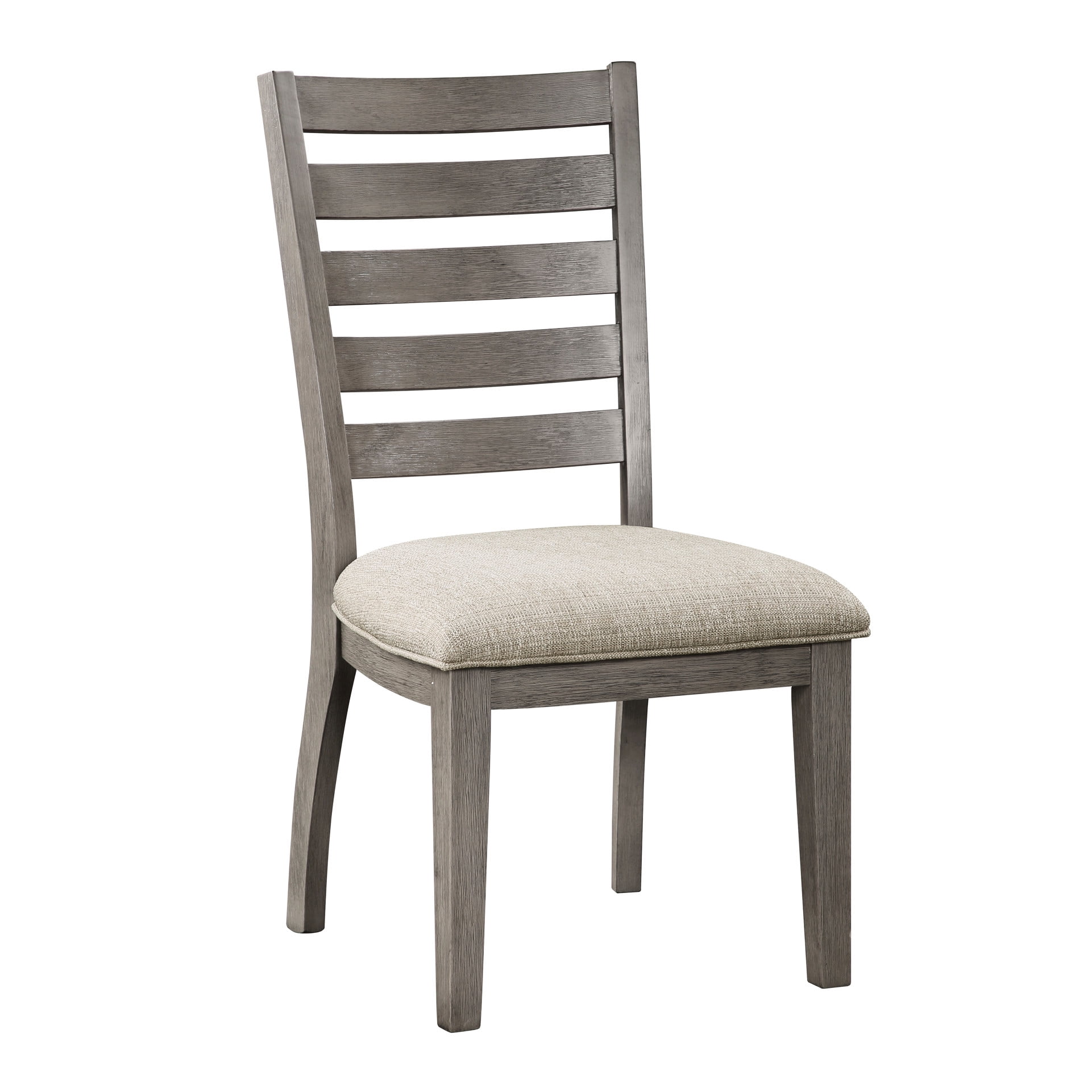 Gray Dining Room Chairs Of 2, Wooden Frame, Back Style, Beige Textured ...