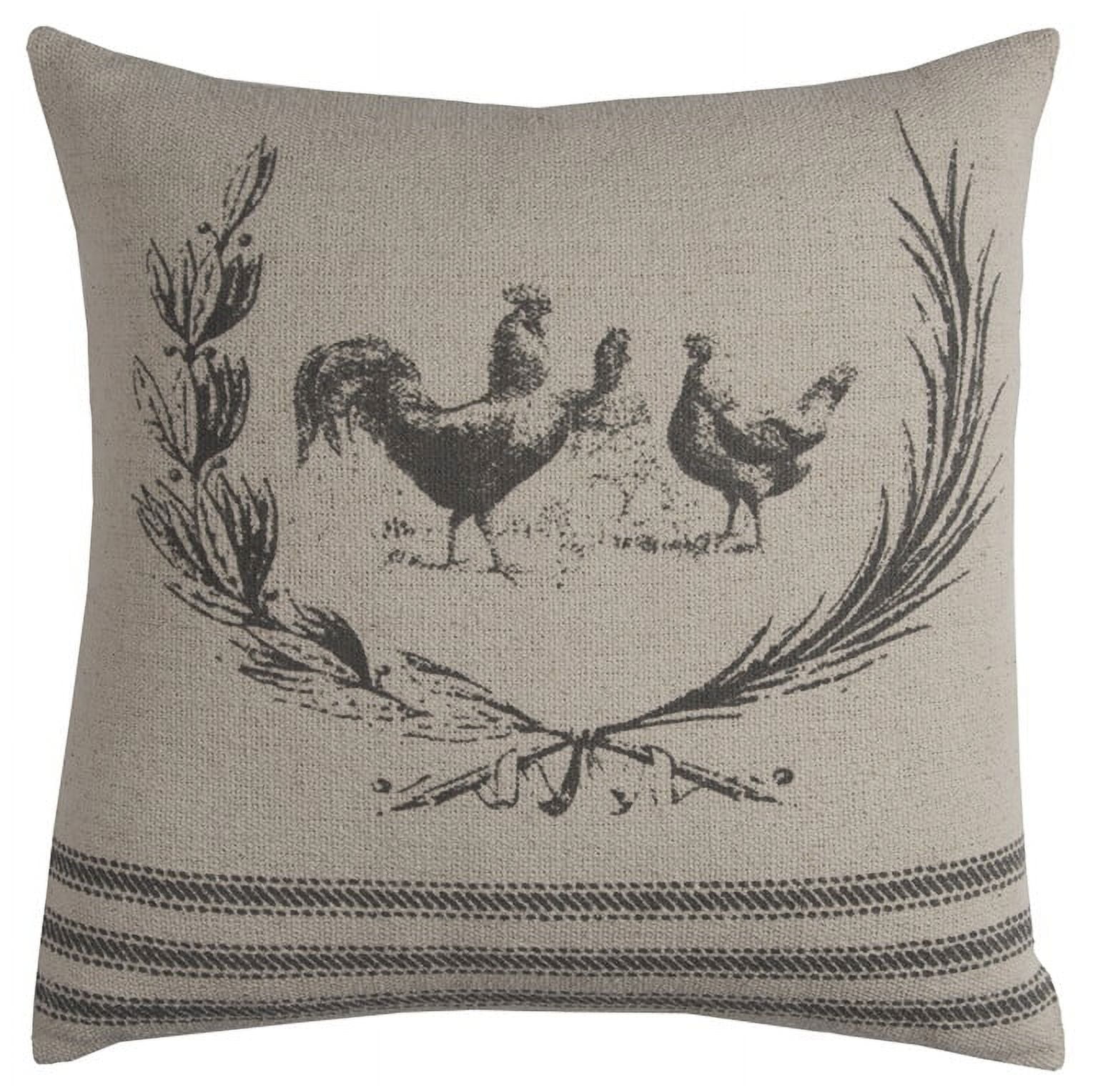 Gray Distressed Farmhouse Rooster Throw Pillow - Walmart.com