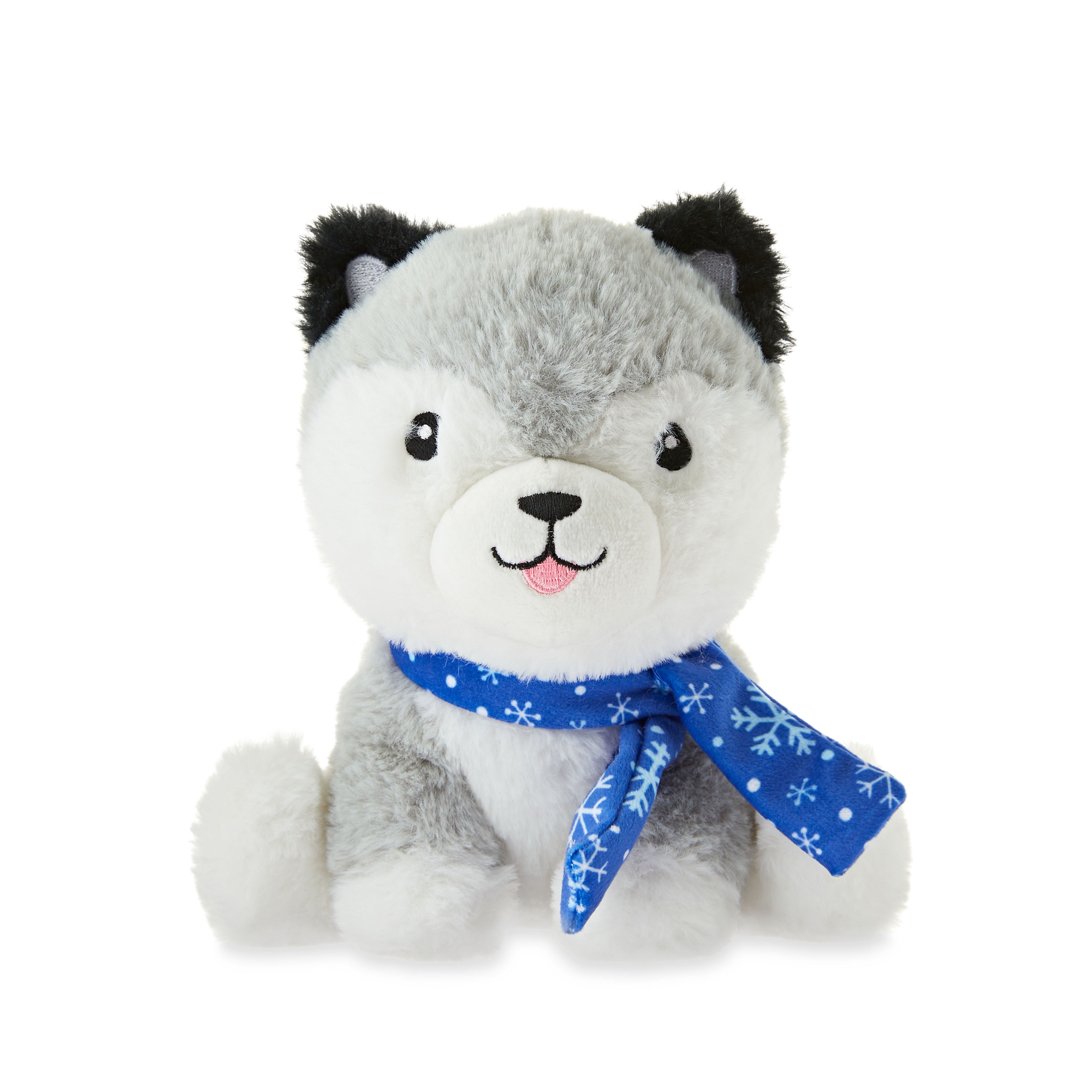 Gray Dog 7in Plush Toy , by Holiday Time Christmas Gift - Walmart.com