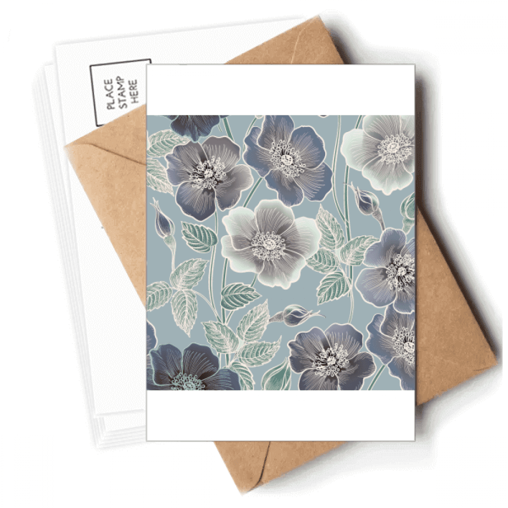 Gray Drawing Art Flower Postcards Envelopes Blank Note Cards Mailing ...