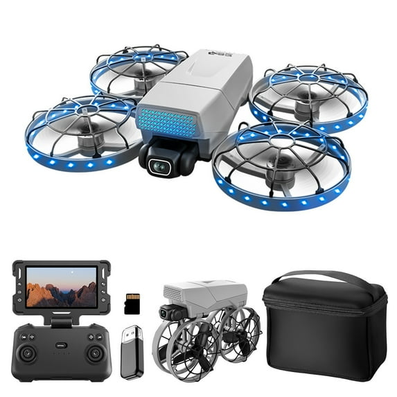 Gray Drone With Screen Remote Control Brushless Motor Cool Led Lights ...