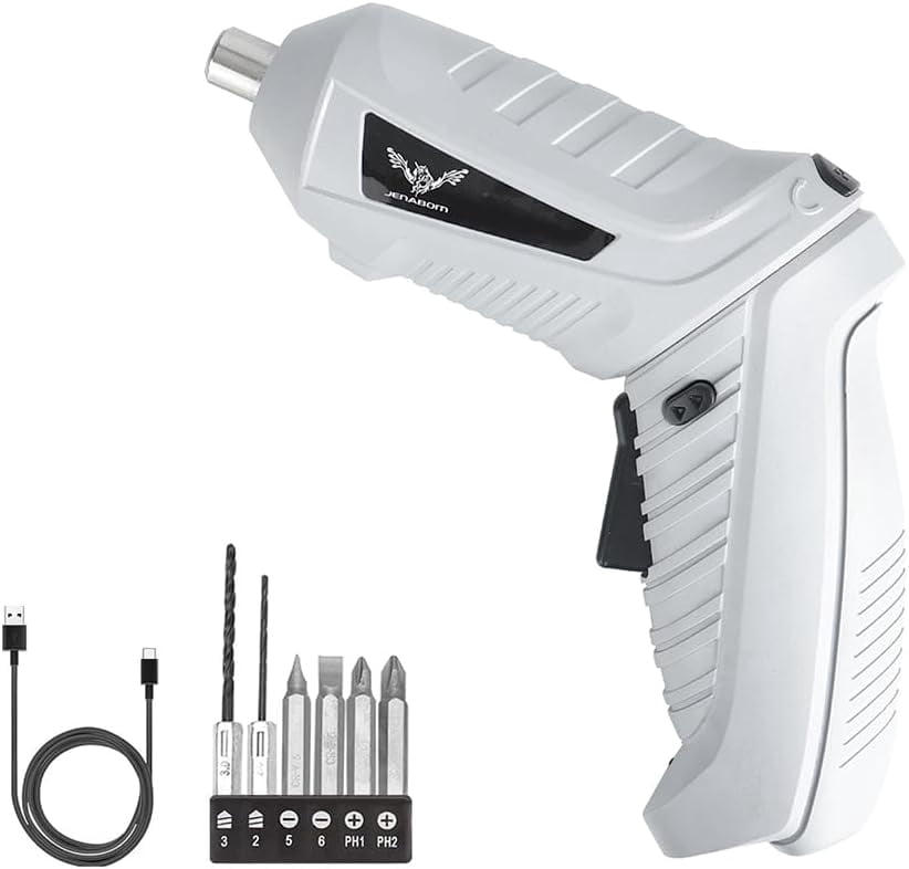 Gray Electric Screwdriver, 3.6V Cordless Screwdriver Rechargeable with ...