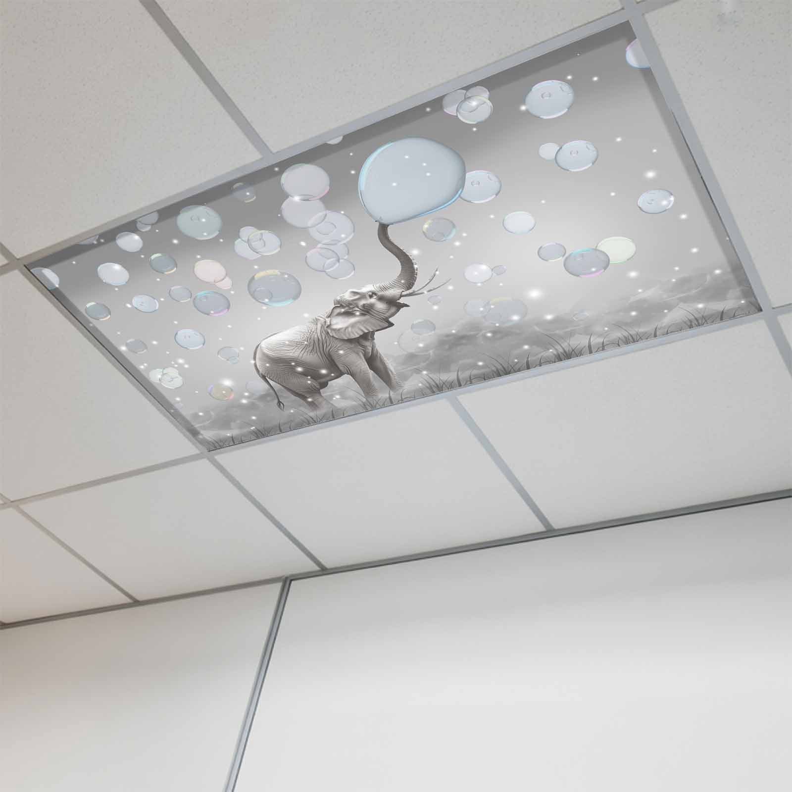 Gray Elephants Magnetic Fluorescent Light Covers for Ceiling Lights ...