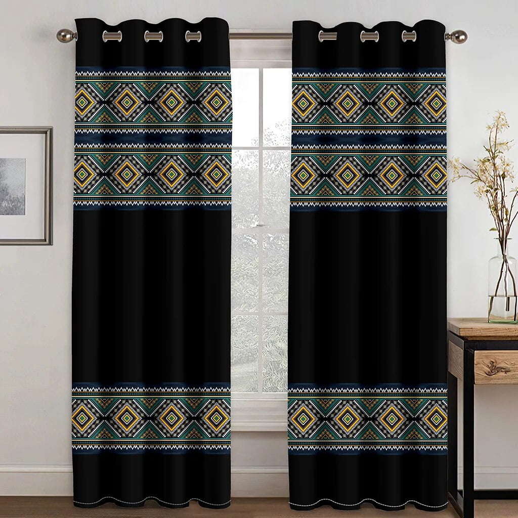 Gray Ethiopian And Eritrean Traditional Curtains 2 Pieces Thick Drape ...