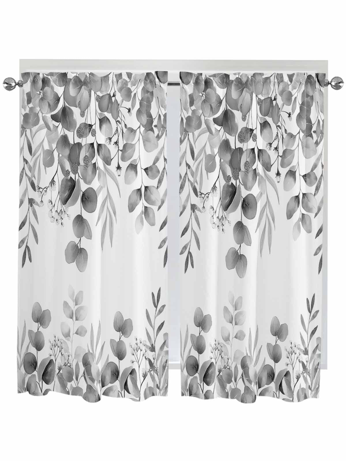 Gray Eucalyptus Bedroom Curtains 63 Inches length, Spring Summer ...
