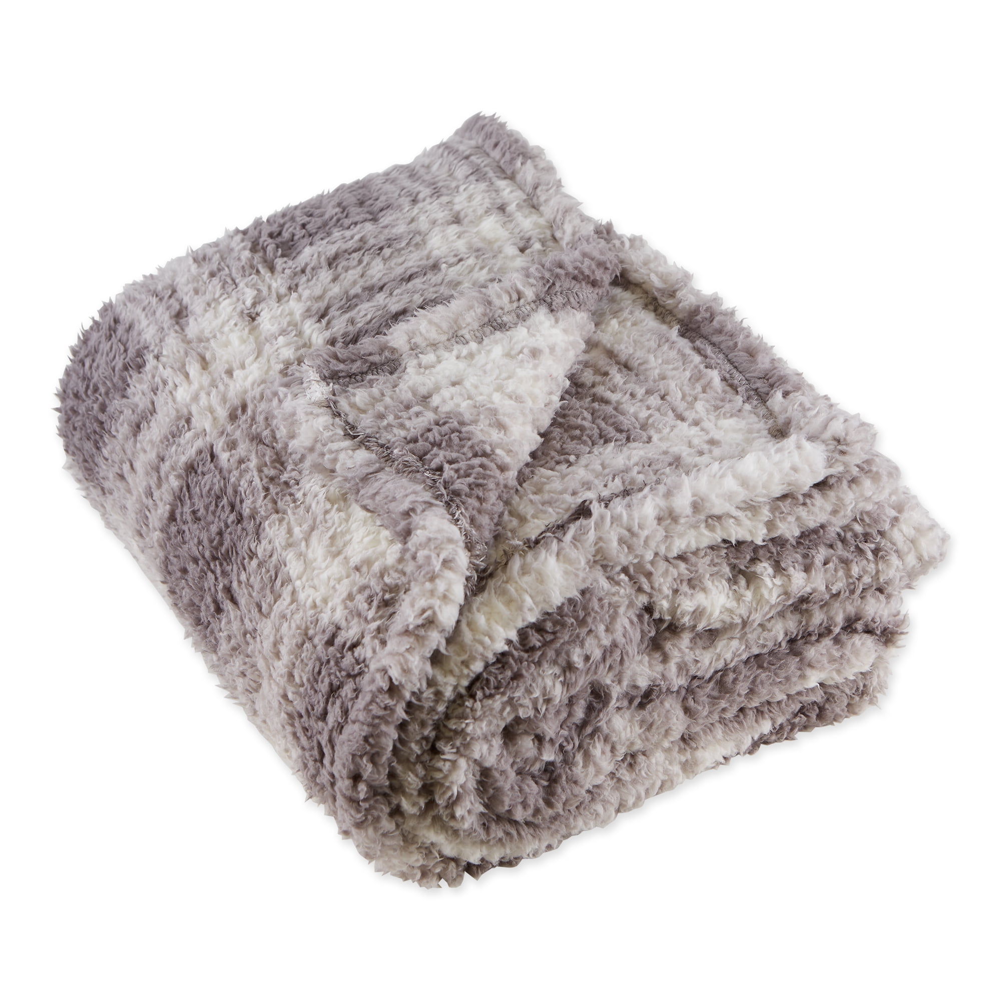 Gray Farmhouse Plush Plaid Throw - Walmart.com