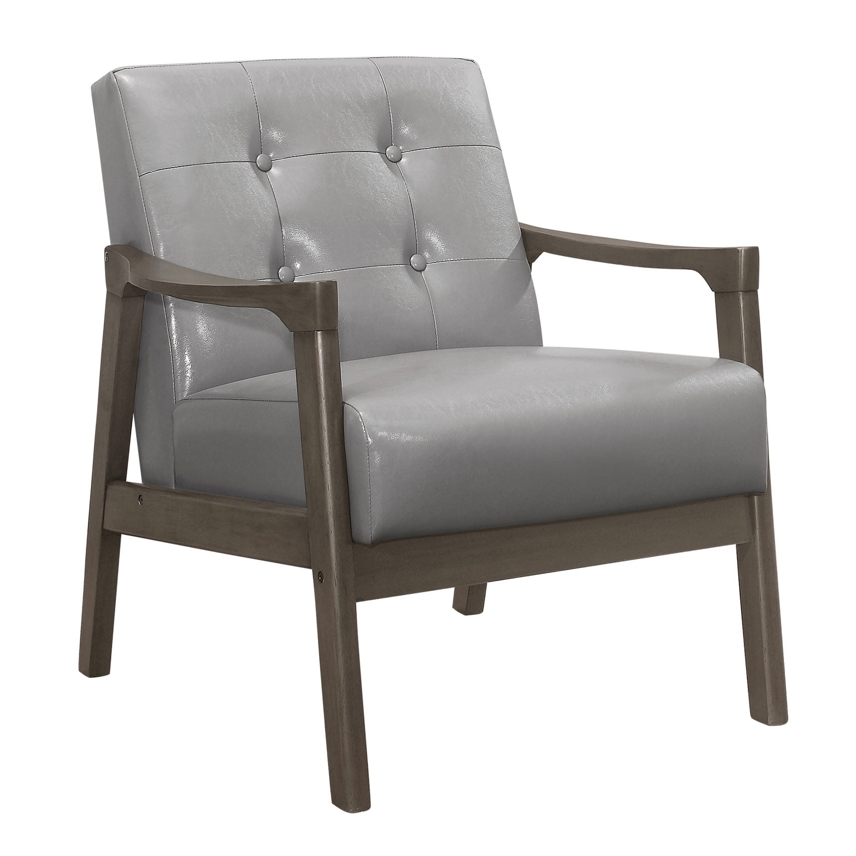 Gray Faux Leather Upholstery, Foam Padding / Perfect for Mid - Century ...