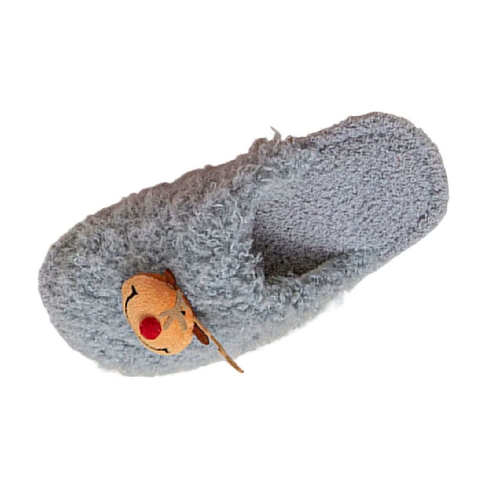Gray Female Everyday Chic Cold Weather Fuzzy Lined Slippers With ...