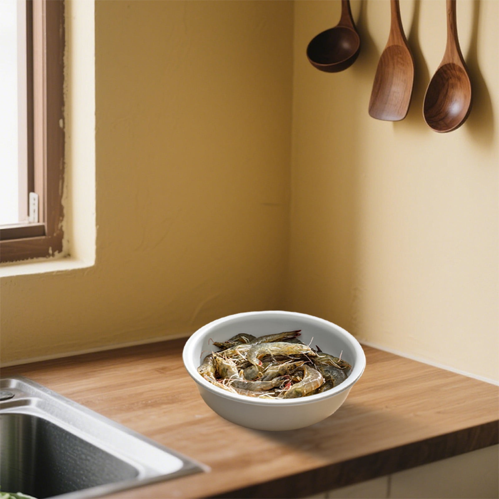 Gray Food Safe Plastic Kitchen Drain Basket Organizer For Vegetables ...