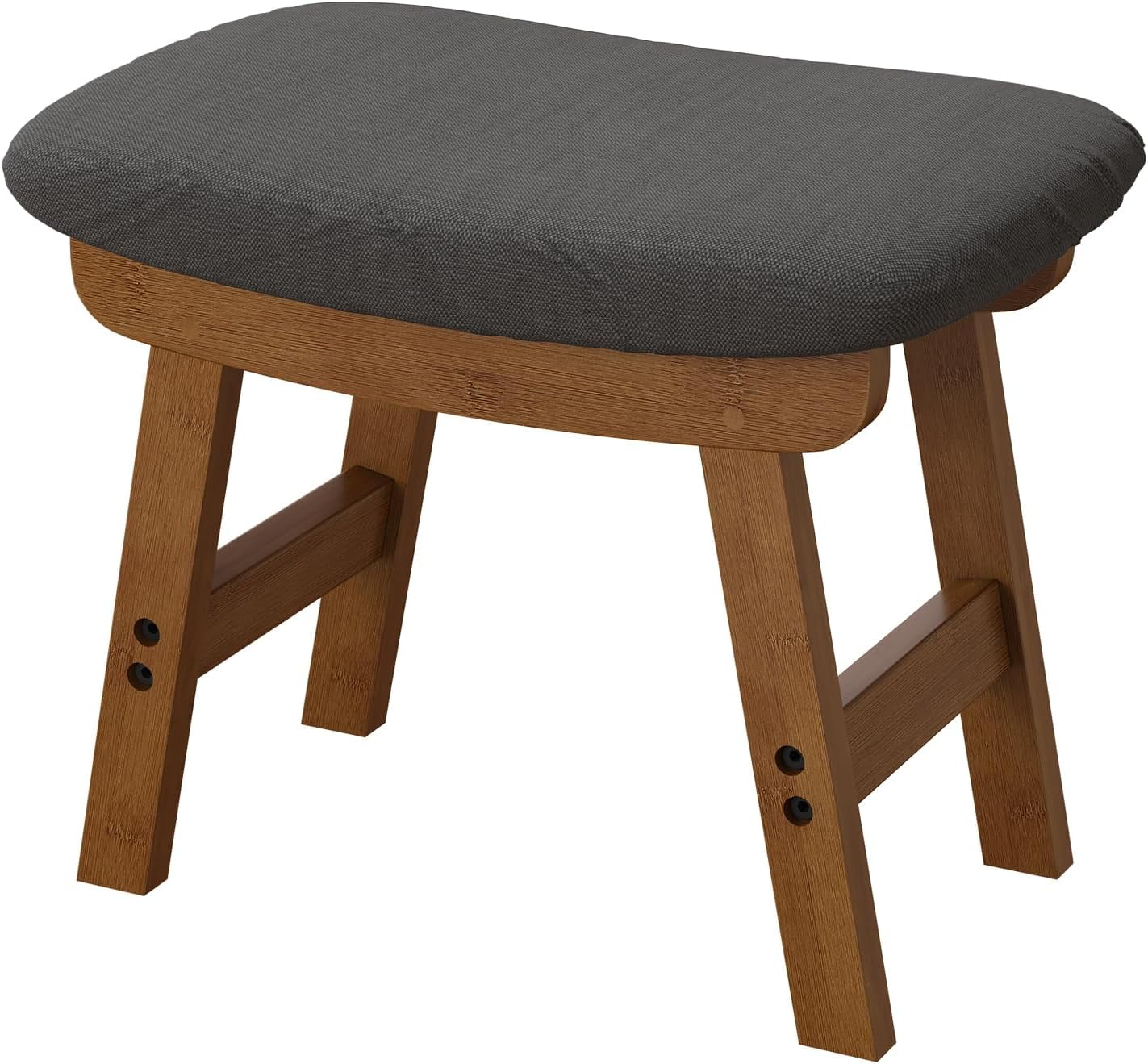 Gray Foot Stools Ottoman, Small Soft Footrest Ottoman with Wood Legs ...