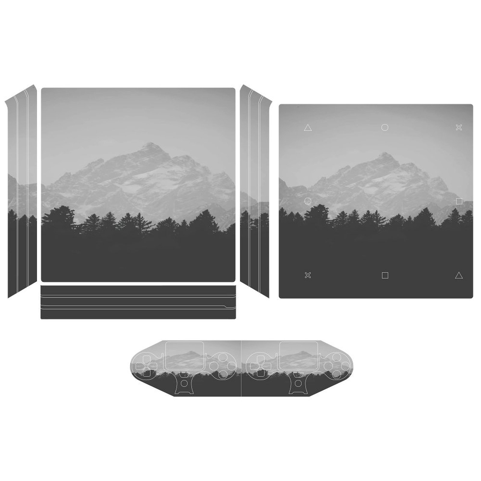 Gray Forest Hill Print PS4 Pro/PS4 Slim Skin Sticker For Console And ...