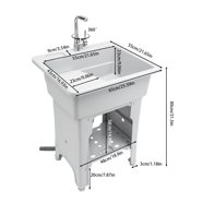 UTILITYSINKS Plastic 24" Freestanding Compact Workshop Utility Sink ...