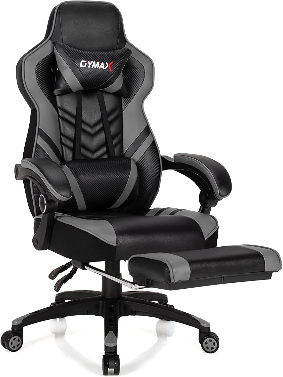 Gray Gaming Chair Ergonomic Computer Chair for Adults Teens Reclining ...