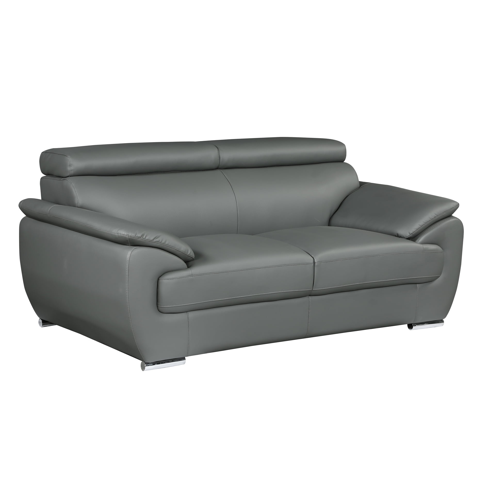 Gray Genuine Leather , Unveiling Kiln-dried Hardwood Frame And ...