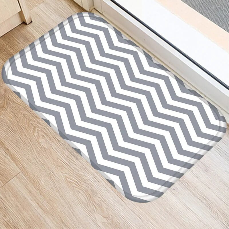 Gray Geometric Non-slip Entrance Door Mat Floor Mats Kitchen Bathroom ...