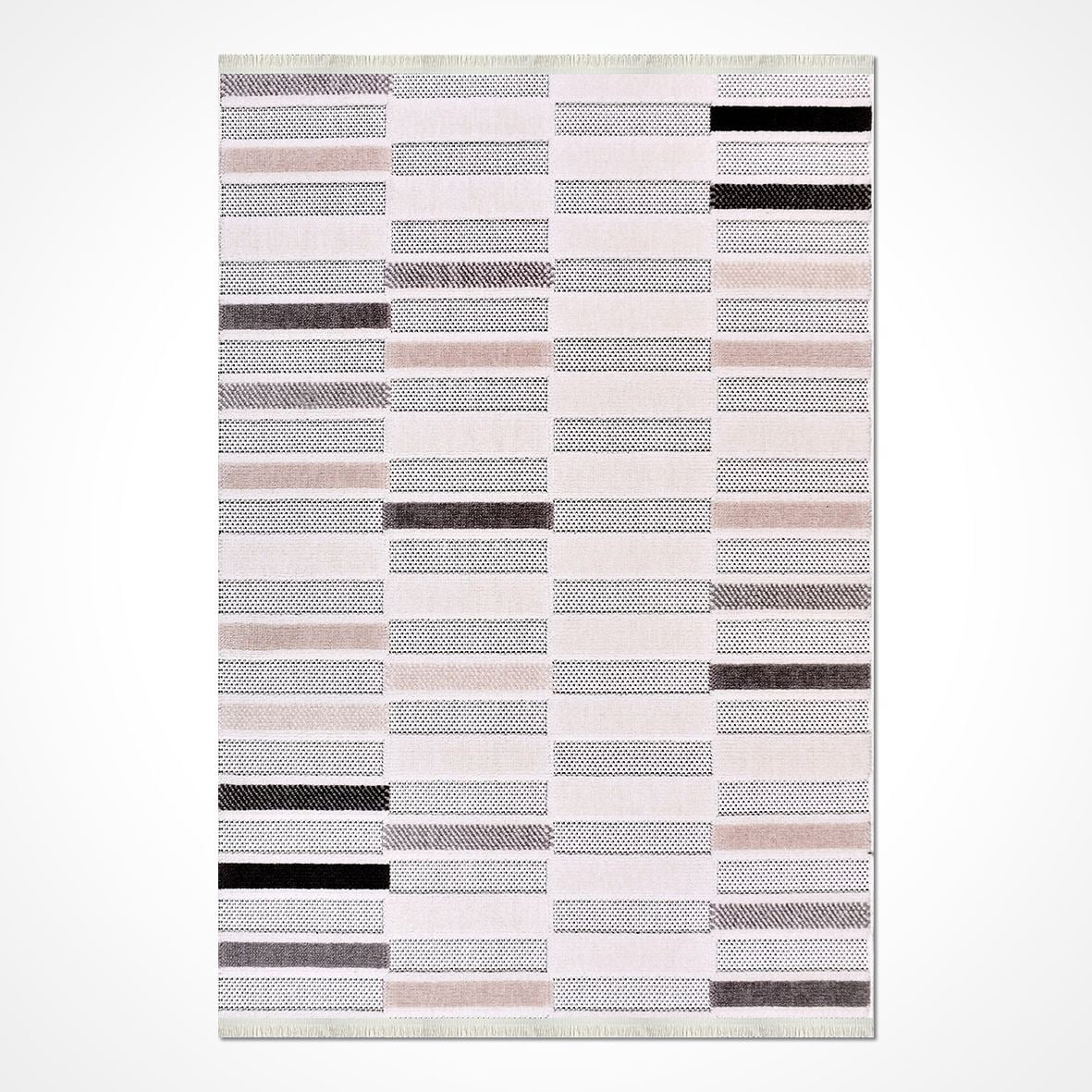 Gray Geometric Polyester Area Rugs for Living Room Jacquard Textured ...