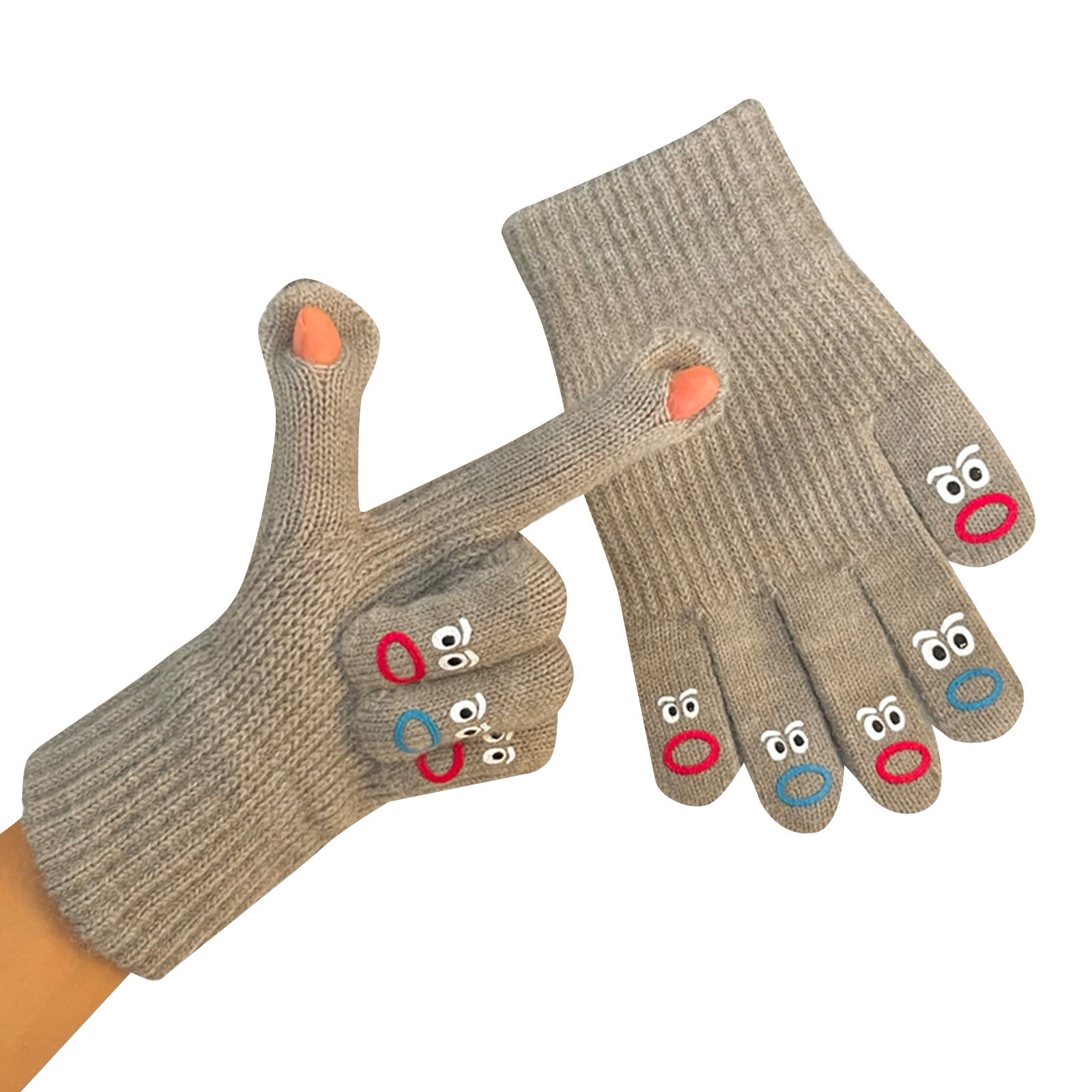 Gray Gloves For Womens Touch Screen Warm Winter Thickened Cold Proof ...