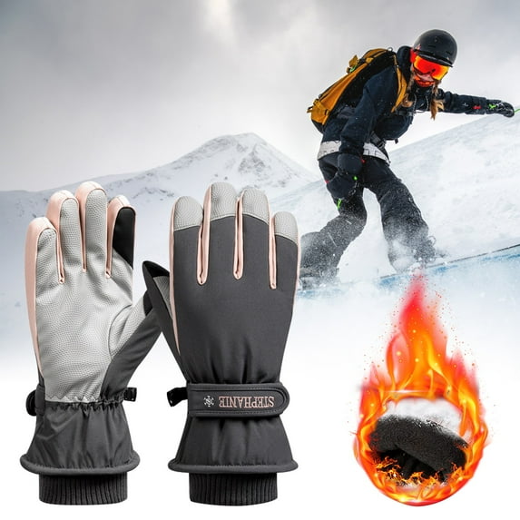 Gray Gloves Mittens Ski Gloves Water Proof Touchscreen Snowboard Gloves ...