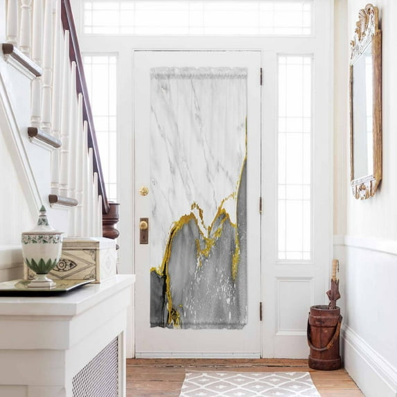 Gray Gold Marble Door Curtains for Door Window, French Sidelight Front ...