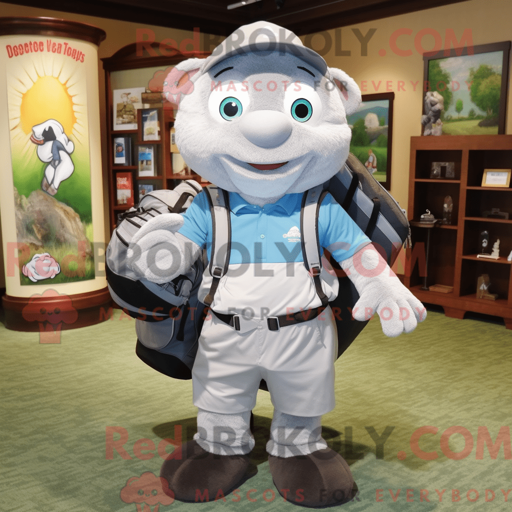 Gray Golf Bag REDBROKOLY mascot costume character dressed with a Dress ...
