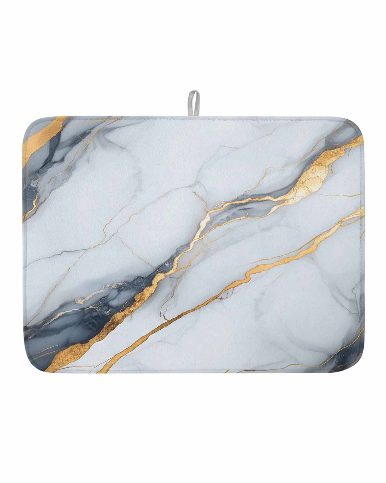 Gray Gradient Marble Abstract Gold Foil Dish Drying Mats for Kitchen ...