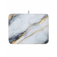 Gray Gradient Marble Abstract Gold Foil Dish Drying Mats for Kitchen ...