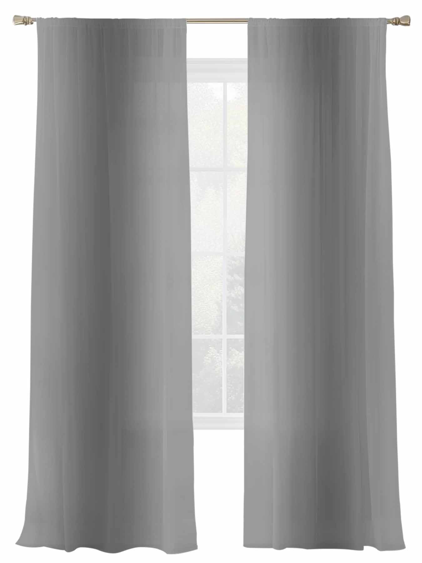 Gray Gradient Sheer Curtains 108 Inch Long 2 Panels, Abstract Texture ...
