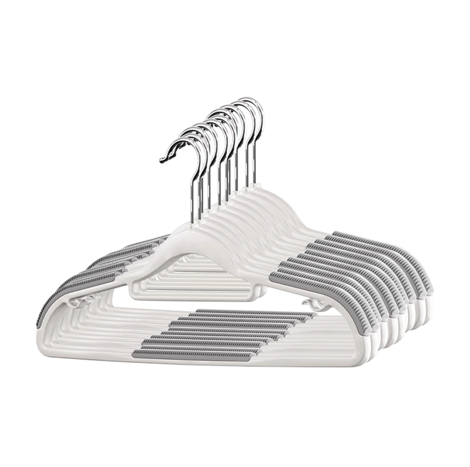 Gray Gray 10-Pack Non-Slip 360° Swivel Clothes Hangers Space Saving ...