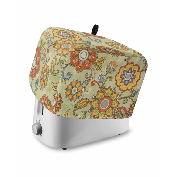 Gray Green Boho Floral Toaster Cover 4 Slice, Large Kitchen Appliance ...