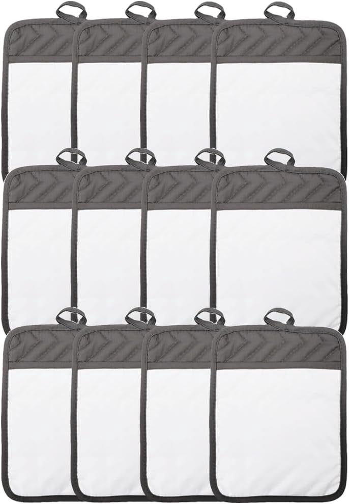 Gray Grey Sublimation Blanks 9"x7" Polyester/Cotton Pot Holders with ...
