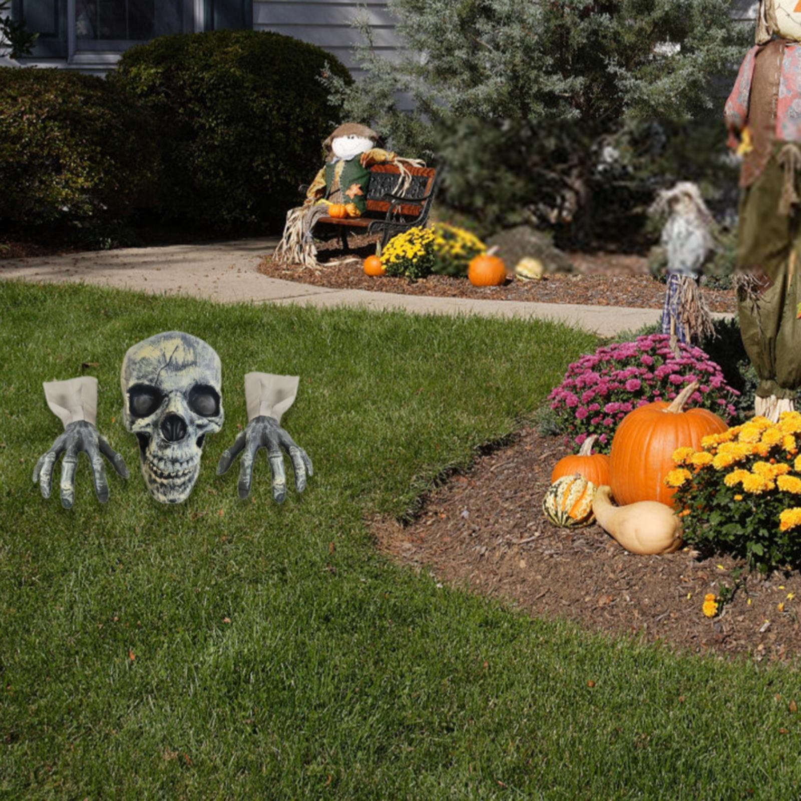 Gray Groundbreaker Head And Creepy Hands Outdoor Plastic Halloween ...