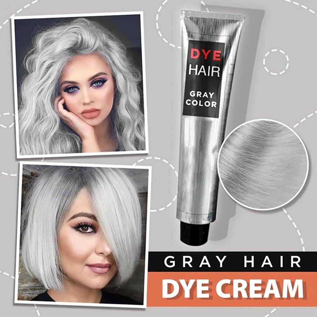 Gray Hair Dye Cream, DIY Fashion Gray Color Hair Cream, Unisex Super ...