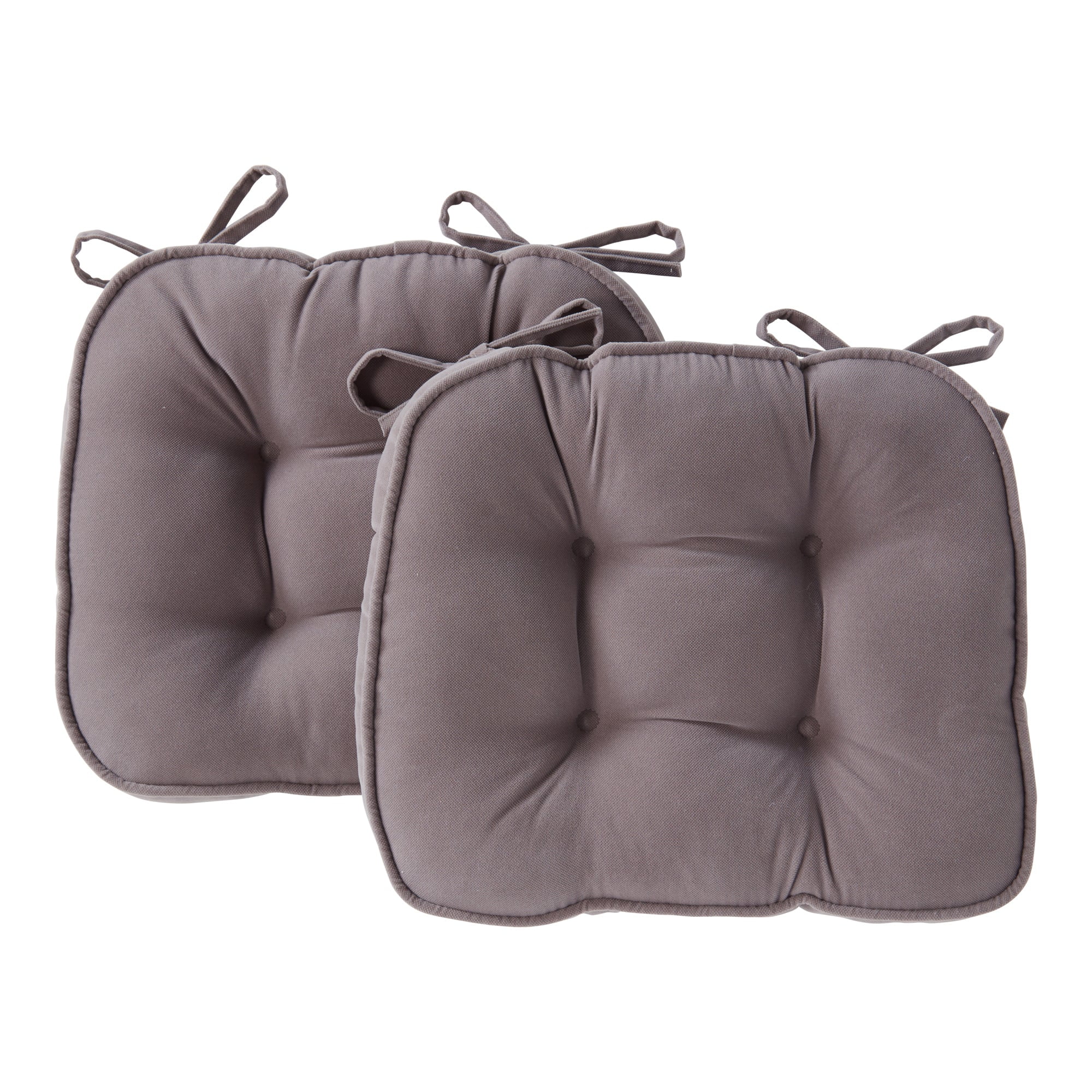 Gray Hyatt Microfiber 17 x 15 in. Indoor Tufted Chair Cushion (2-Pack ...