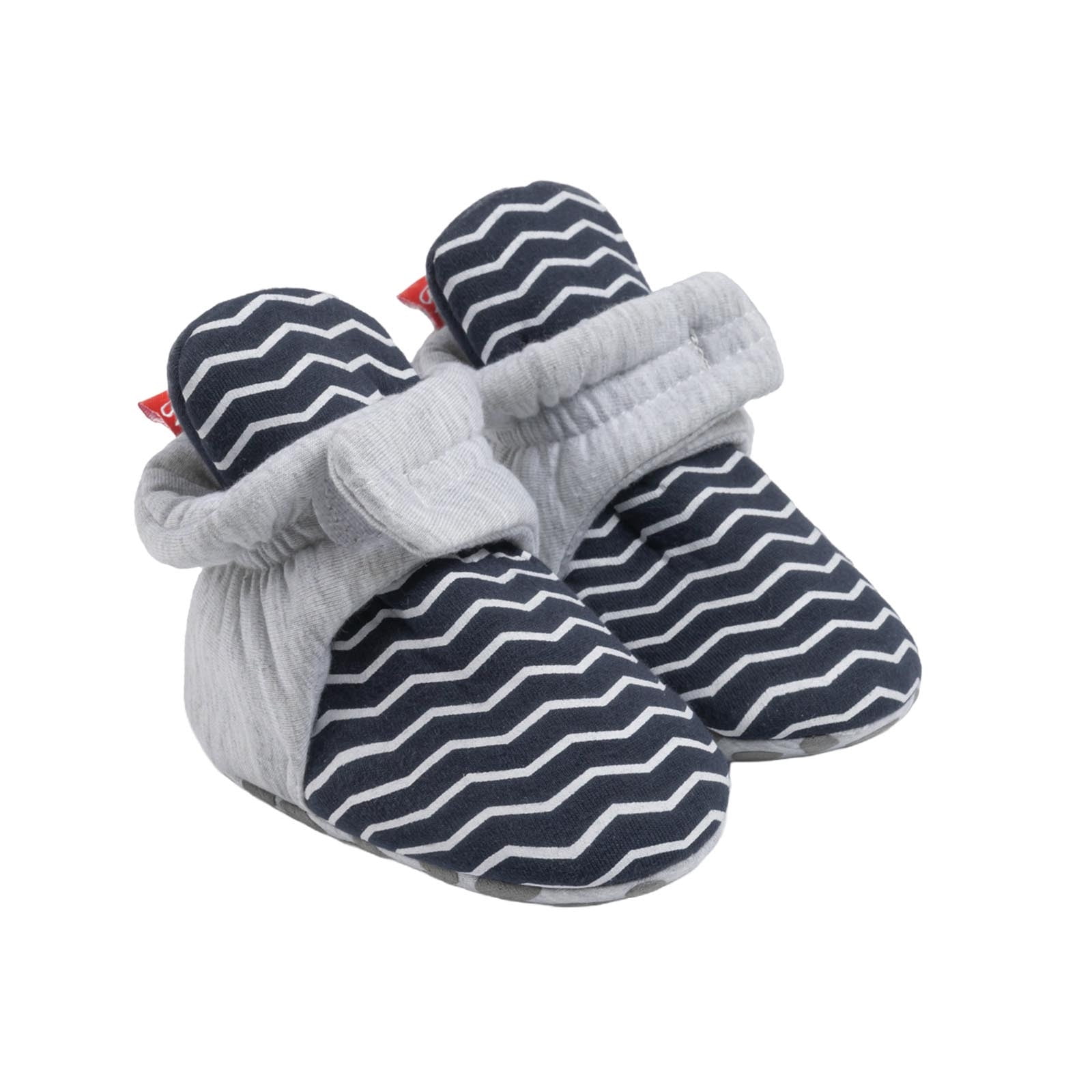 Gray Infant Walking Shoes With Giraffe Pattern For Fall And Winter Non ...