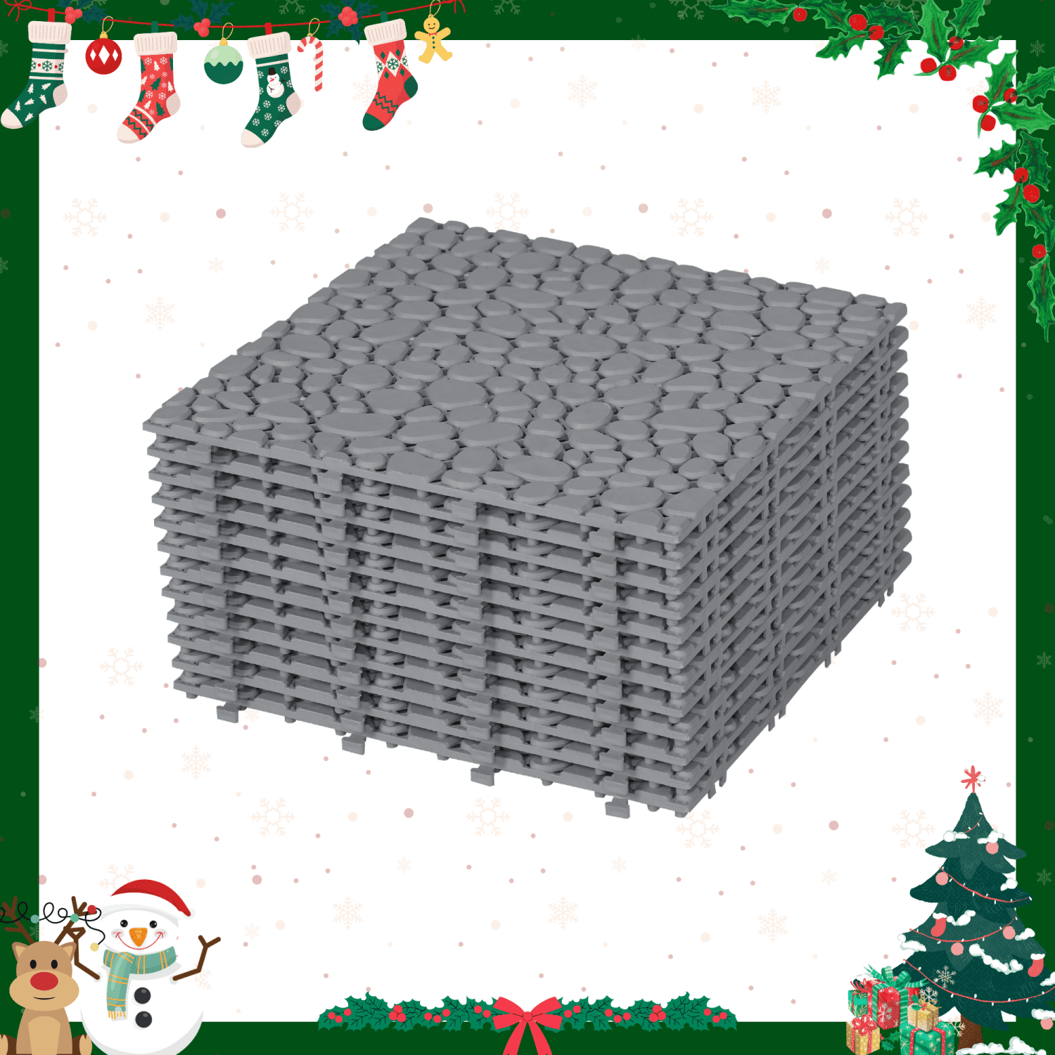 Gray Interlocking Deck Tiles 12x12 Waterproof Anti-slip Outdoor 440 LBS ...