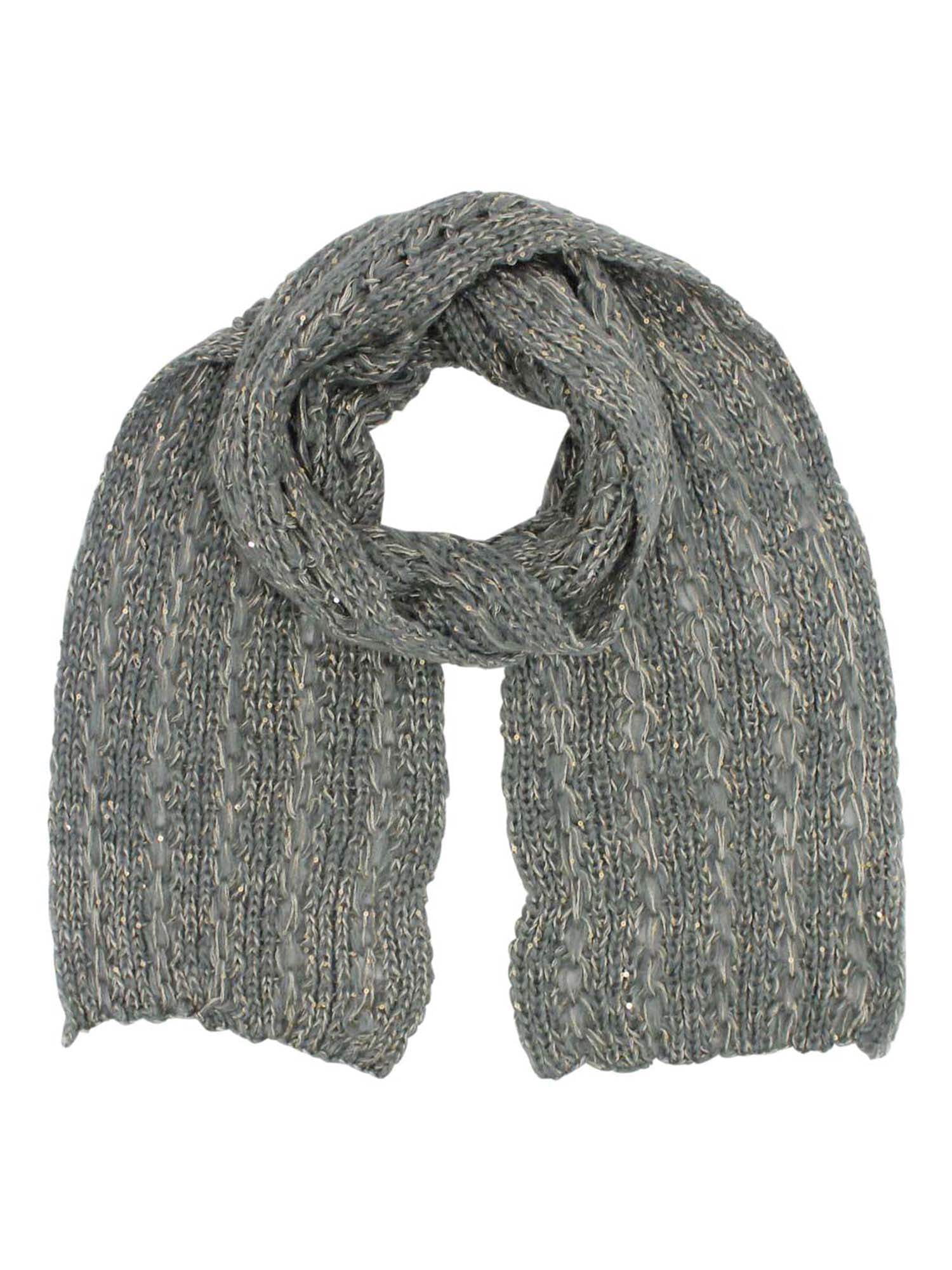 Gray Knit Long Scarf With Sequin Accents - Walmart.com