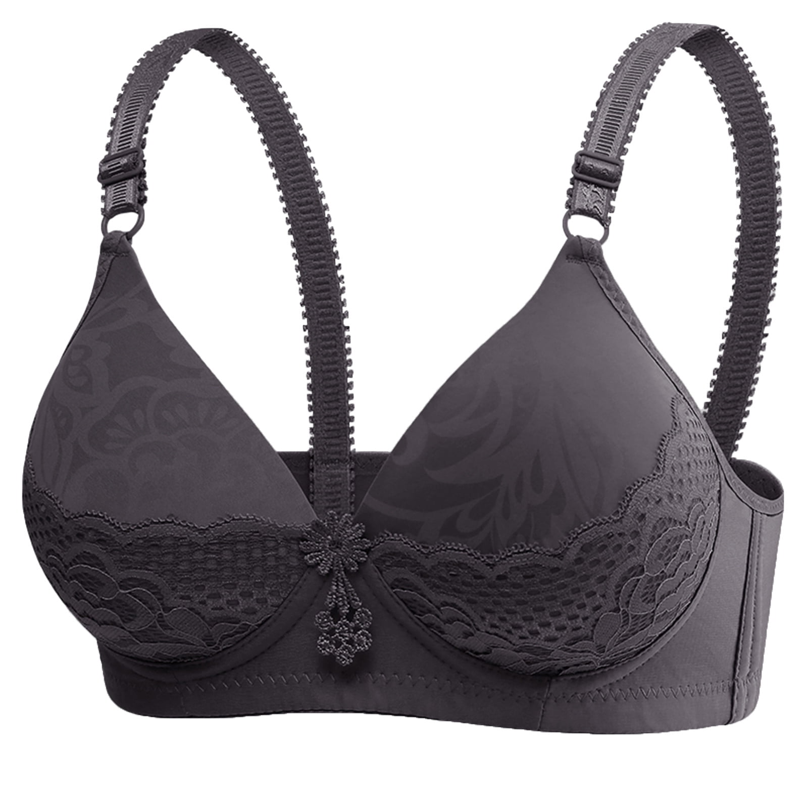 Gray Ladies Graphic Loose Fit Bralette Lingeries for Women Spandex Thin ...