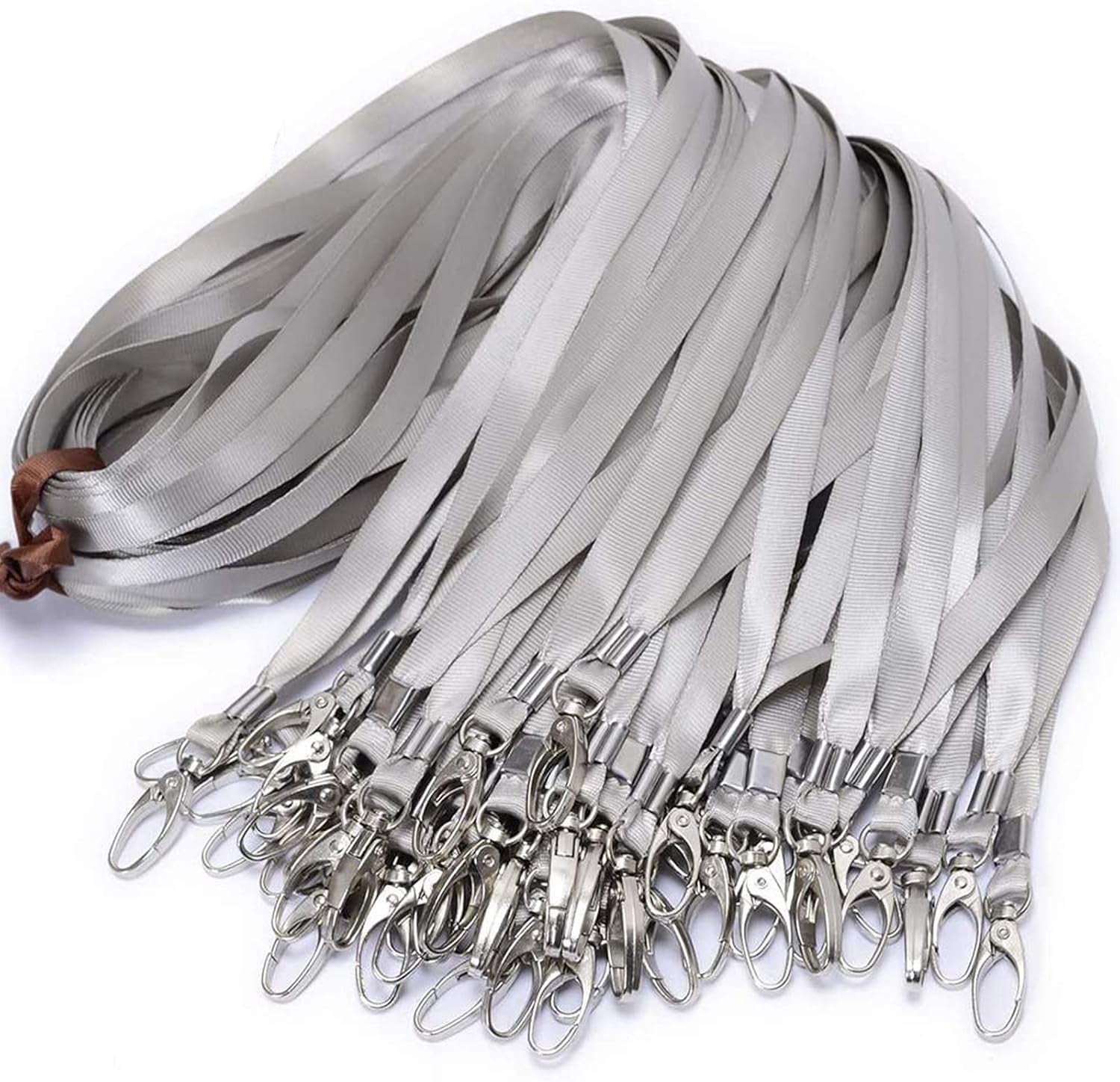 Gray Lanyards Bulk Lanyards for Id Badges 50 Pack Each 17.7-Inch ...