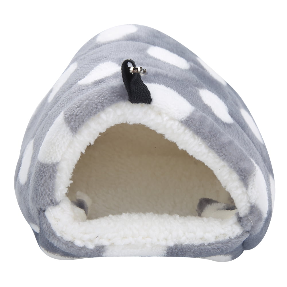 Gray Large Bed for Cozy Small Pet Sleepers Fluffy Dot Velvet Hamster ...