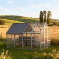 Gray Large Chicken Coop for 8-12 Chickens with Water-Resistant and Anti ...