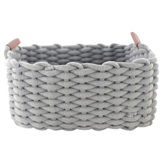 Gray Large Cotton Rope Storage Basket, Handmade Bin for Toys, Hollow ...