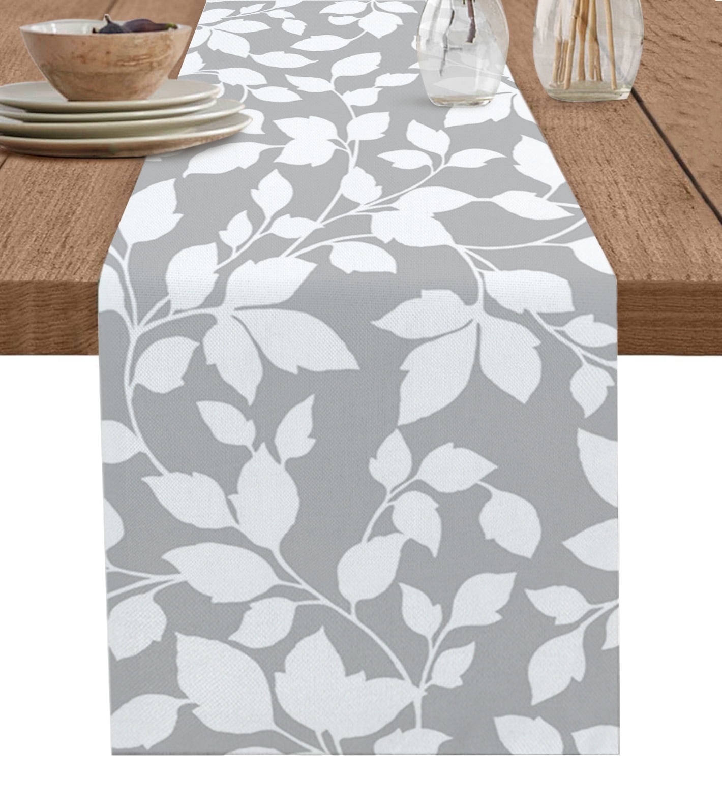 Gray Leaf Vine Texture Table Runner ration Home r Dinner Table ration ...