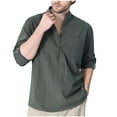 Gray Long Sleeve T Shirts for Man Fall Winter Collared Neck Brunch ...