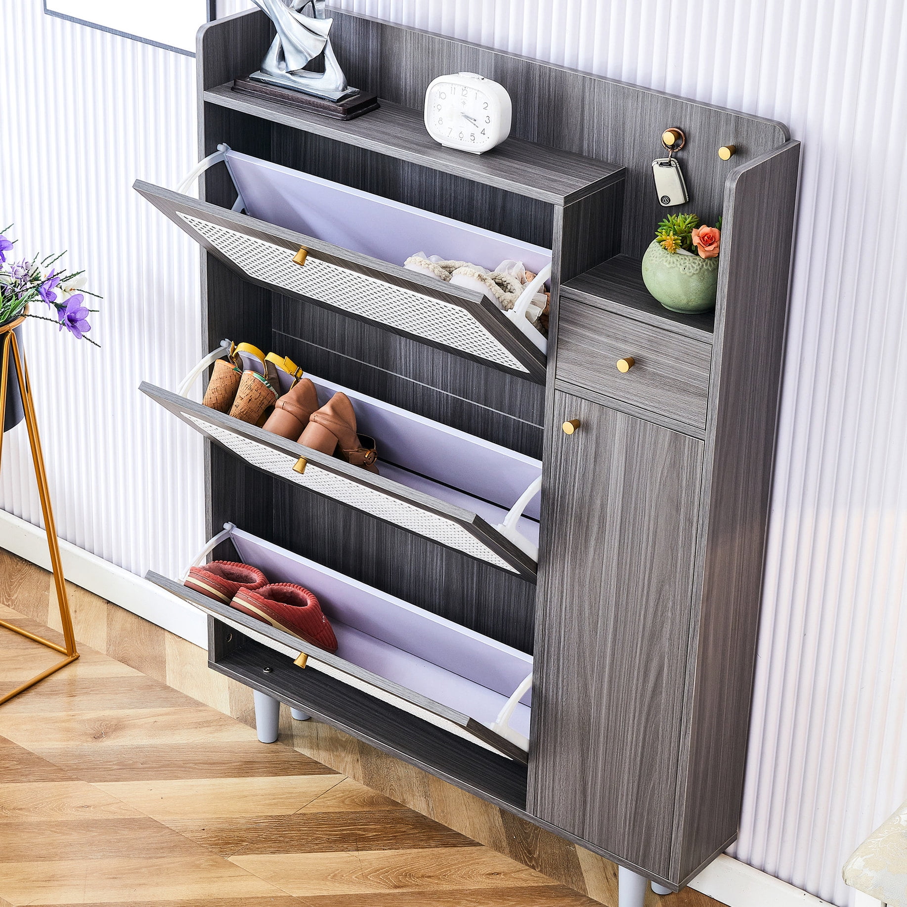 Gray MDF Cabinet - Easy - to - Assemble Design - Corridor and Porch ...