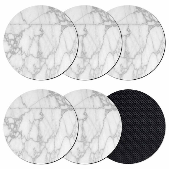 Gray Marble Coasters Set of 6, Absorbent Coasters for Drinks ...