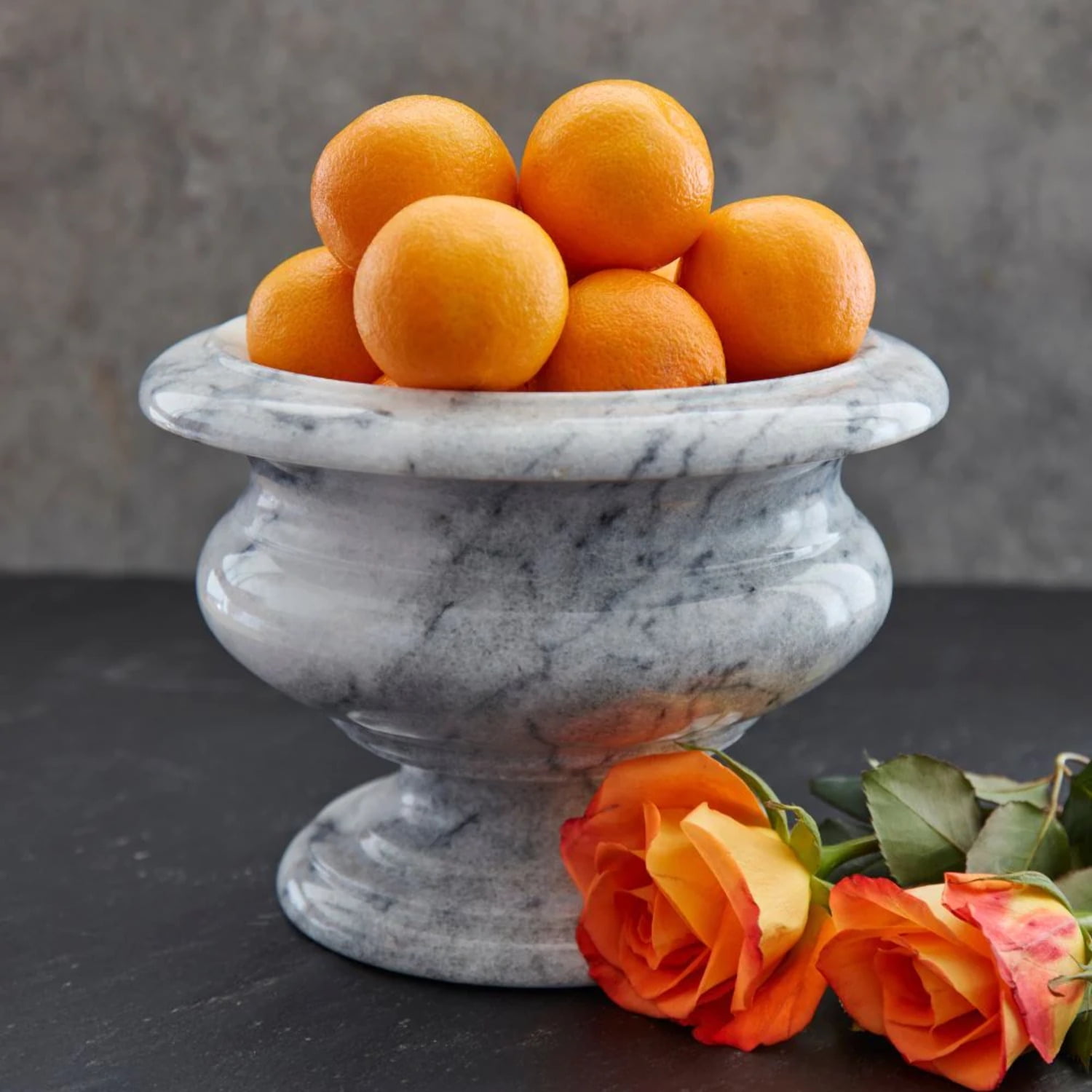 Gray Marble Footed Bowl - Walmart.com