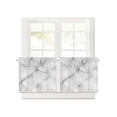 Gray Marble Gradient Crack Art Short Blackout Curtains 30 Inch Long ...