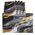 Gray Marble Placemats for Dinning Table Set of 6, Yellow Modern Ink ...